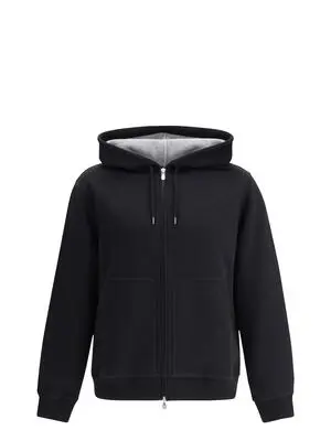 Brunello Cucinelli BRUNELLO CUCINELLI Cotton Zip Up Hoodie Black