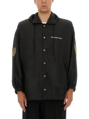 Balenciaga Oversized Windbreaker Jacket - Black