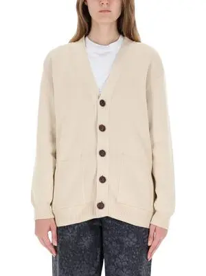 GOLDEN GOOSE Logo Cardigan - Cream