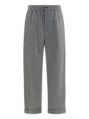 Giorgio Armani Oversized Wool And Cashmere Pants - Gray