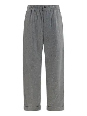 Giorgio Armani GIORGIO ARMANI Oversized Wool And Cashmere Pants Gray