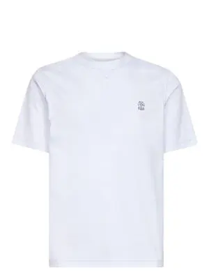 Brunello Cucinelli White Solomeo Crest Crewneck T-shirt - Multicolor