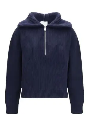 Malo High-neck Zip Sweater - Blue