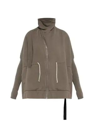 Rick Owens Cotton Funnel Neck Sweatshirt - Gray