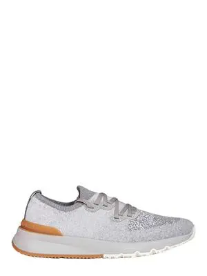 Brunello Cucinelli Chiné Knit Lace Up Sneakers - Multicolor