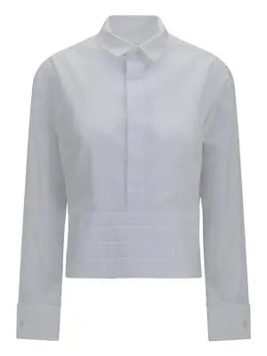 Sacai Cotton Poplin Belted Shirt - White