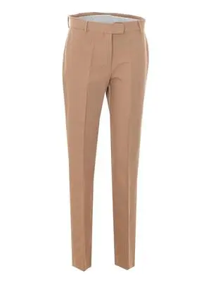 Max Mara Stretch Viscose And Cotton Trousers - Cream