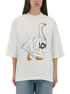 Moschino Moschino Women Goose Jersey T-Shirt White