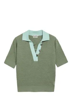 JW ANDERSON J.W. ANDERSON Cotton-Blend Waffle-Knit Polo Shirt