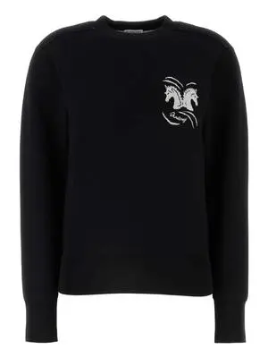 Burberry Stretch Wool Blend Sweater - Black