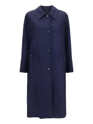 BLAZÉ MILANO Blazè Milano Nitak Woolly Wool Trench Coat - Blue