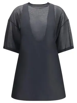 Balenciaga Hybrid Dress With Sheer T-shirt - Black