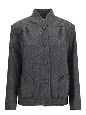 BLAZÉ MILANO Blazè Milano Coiba Herringbone Wool Blend Jacket - Gray