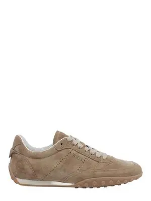 TOD'S Logo Suede Sneakers - Cream