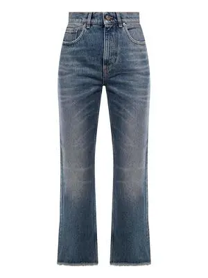 GOLDEN GOOSE Derin Cropped Flare Jeans - Multicolor