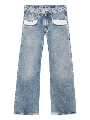 MAISON MARGIELA Light Washed Jeans With Contrasting Insert Pocket Details - Blue