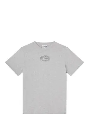 GANNI GANNI Logo Print T-Shirt Gray