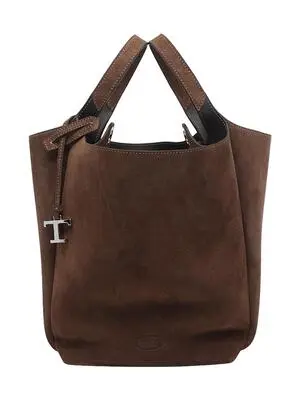 TOD'S Small Suede Bucket Bag - Brown