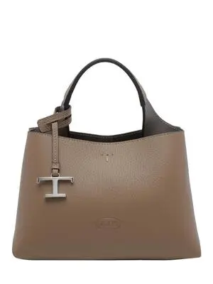 TOD'S Medium Leather T Timeless Handbag - Cream