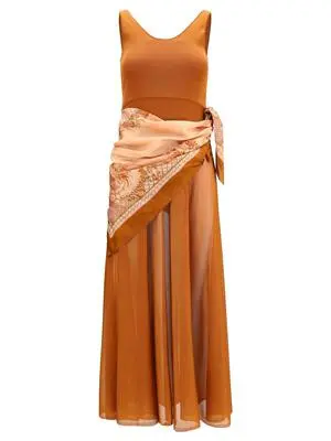 Zimmermann Aster Scarf Maxi Dress - Brown