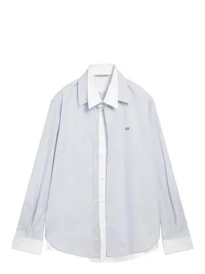 Acne Studios Layered Poplin Button-up Shirt /white - Blue
