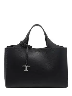TOD'S Di Reverse Leather Tote Bag - Black