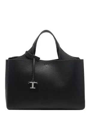 TOD'S Di Reverse Leather Tote Bag - Black