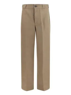Prada Technical Wide-leg Pants In Canvas - Brown