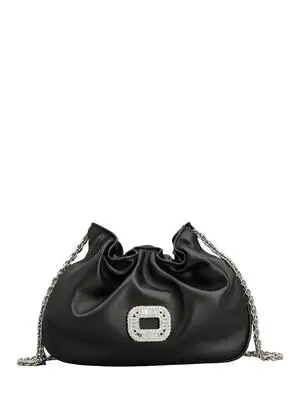 ROGER VIVIER Micro Pilgrim Leather Bag - Black