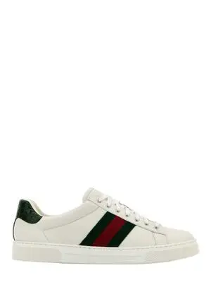 Gucci Leather Ace Sneakers - White