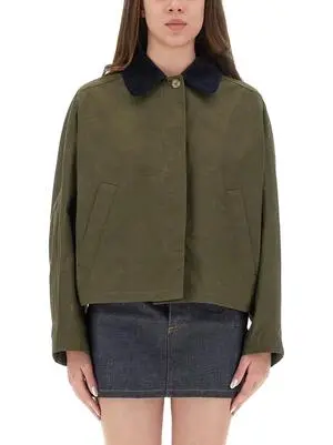 A.p.c. A.P.C. Becca Cropped Cotton Jacket Green