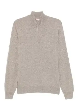 Brunello Cucinelli BRUNELLO CUCINELLI Cashmere Quarter-Zip Jumper Cream