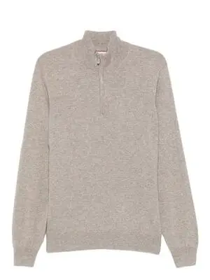Brunello Cucinelli Brunello Cucinelli Cashmere Quarter-Zip Jumper Cream