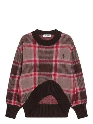 Attico The Attico Mohair-Blend Sweater In Coffee/Pink Check Pattern Women Multicolor