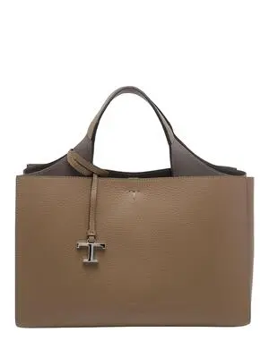 TOD'S Di Reverse Leather Tote Bag - Brown