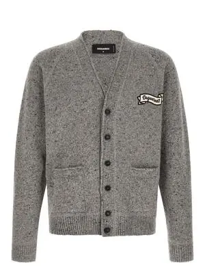 Dsquared2 Basic Wool Blend Cardigan - Gray