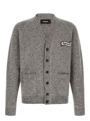Dsquared2 Basic Wool Blend Cardigan - Gray