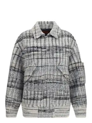 Missoni Oversized Check Wool-Blend Bomber Jacket Multicolor