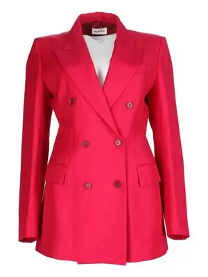 P.a.r.o.s.h Blazer Doppiopetto In Viscosa E Lino - Red