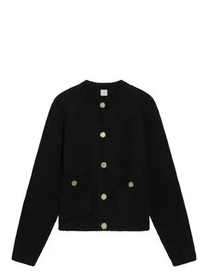 TOTEME Organic Cotton Cardigan - Black