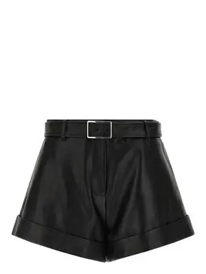Sportmax Spxvasaio Leather Shorts - Black