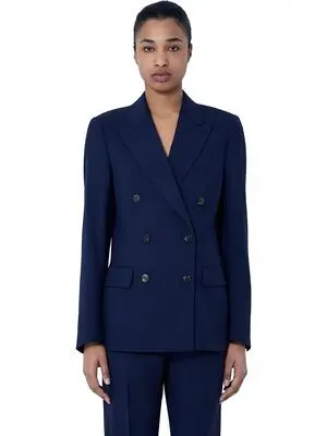Dries Van Noten Double-breasted Wool Blazer - Blue