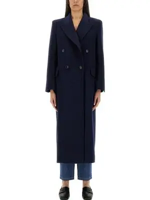 Max Mara Double-breasted Wool And Cashmere Coat - Blue