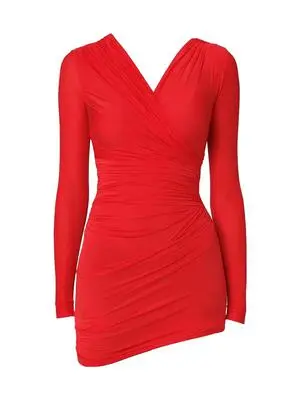 Balenciaga Draped Mini Dress - Red