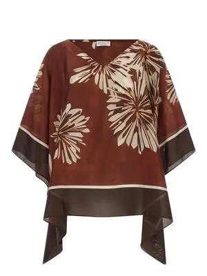 Brunello Cucinelli Silk Scarf Blouse - Multicolor