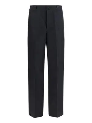 Prada Technical Wide-leg Pants In Canvas - Black