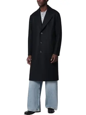 Harris Wharf London Single-breasted Wool Overcoat - Blue