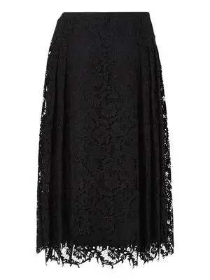 Fendi Pleated Lace Skirt - Black