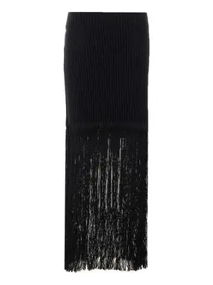 Alaïa Fringed Tube Skirt - Black