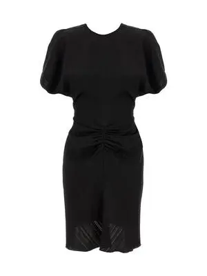 Victoria Beckham Gathered Waist Mini Dress - Black
